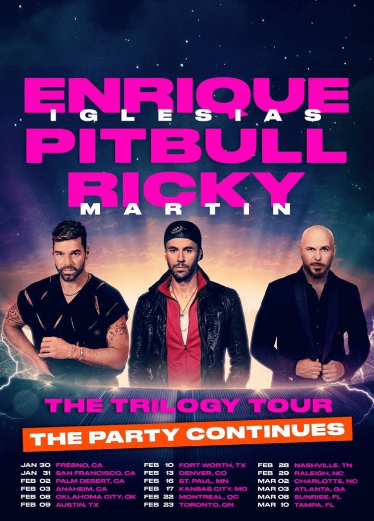 The Trilogy Tour: Enrique Iglesias, Ricky Martin, and Pitbull Extend ...